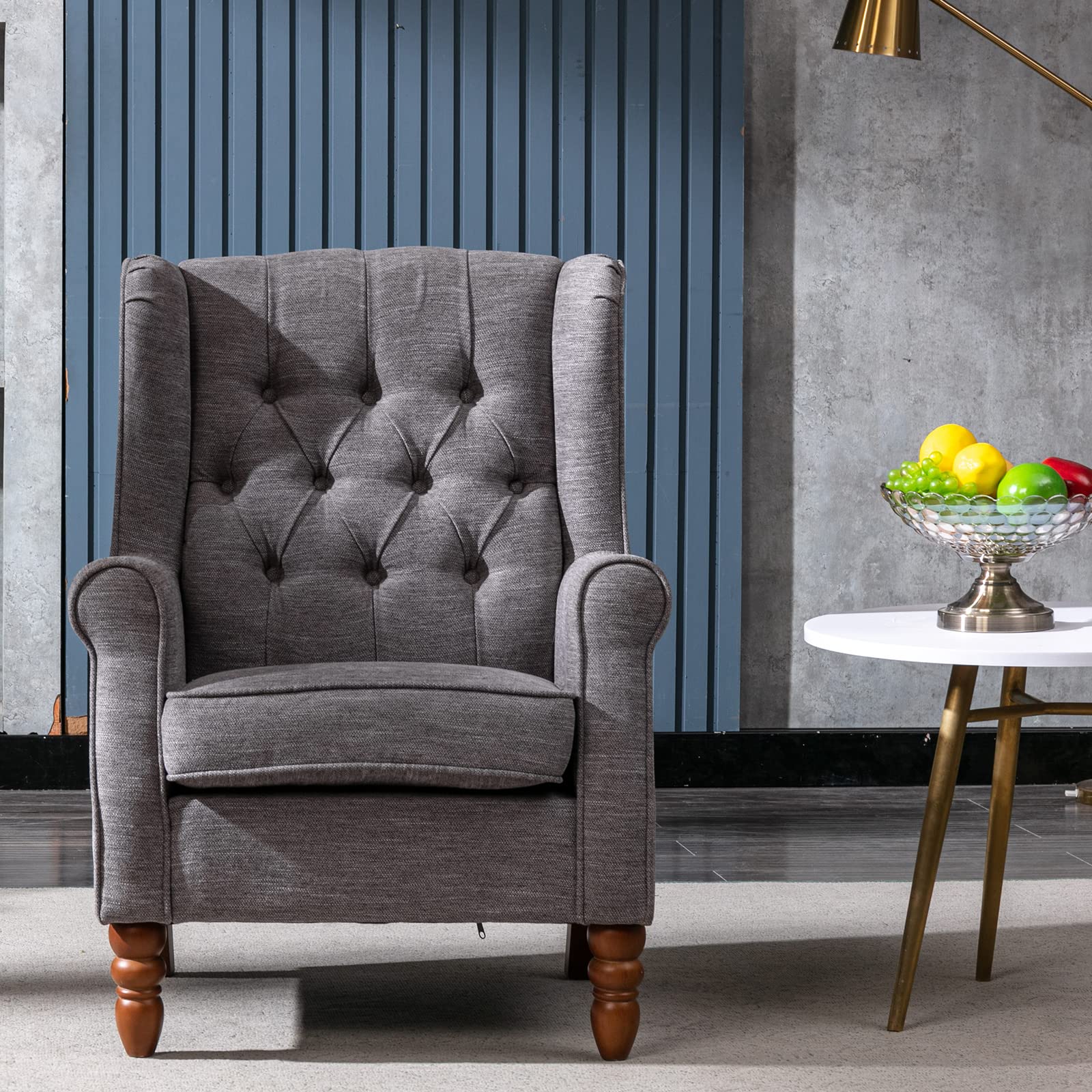 COLAMY B226 Living Room Accent Chair, Grey