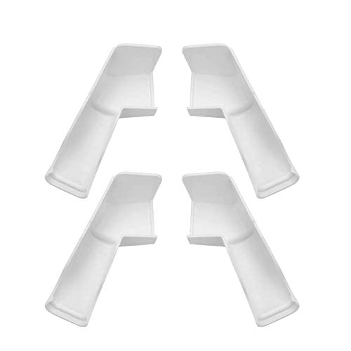 RV Gutter Spouts - Rigid RV Gutter Extenders, Directs Rainwater Away from Your RV, Long Version Extended RV Rain Gutter Spouts for Trailer Camper Motorhome Toy Hauler (2 Left +2 Right, White)