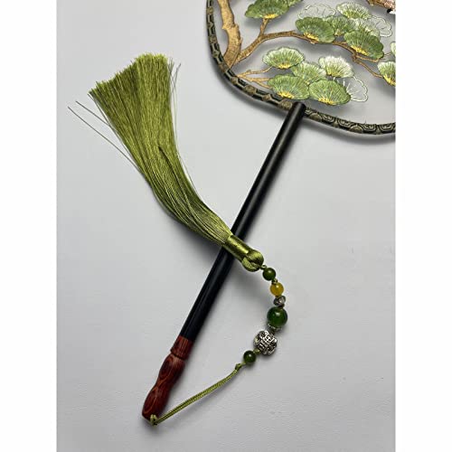 ERTUO Chinese Embroidered Hand Fan (Squirrel) Hanfu Accessories Chinese Round Fan