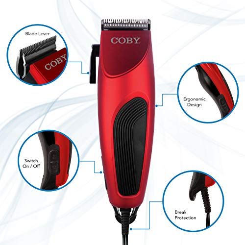 COBY Professional Grade Full Barber Style Clipper 30 Piece Kit for Hair, Beard & Body In A Travel Case