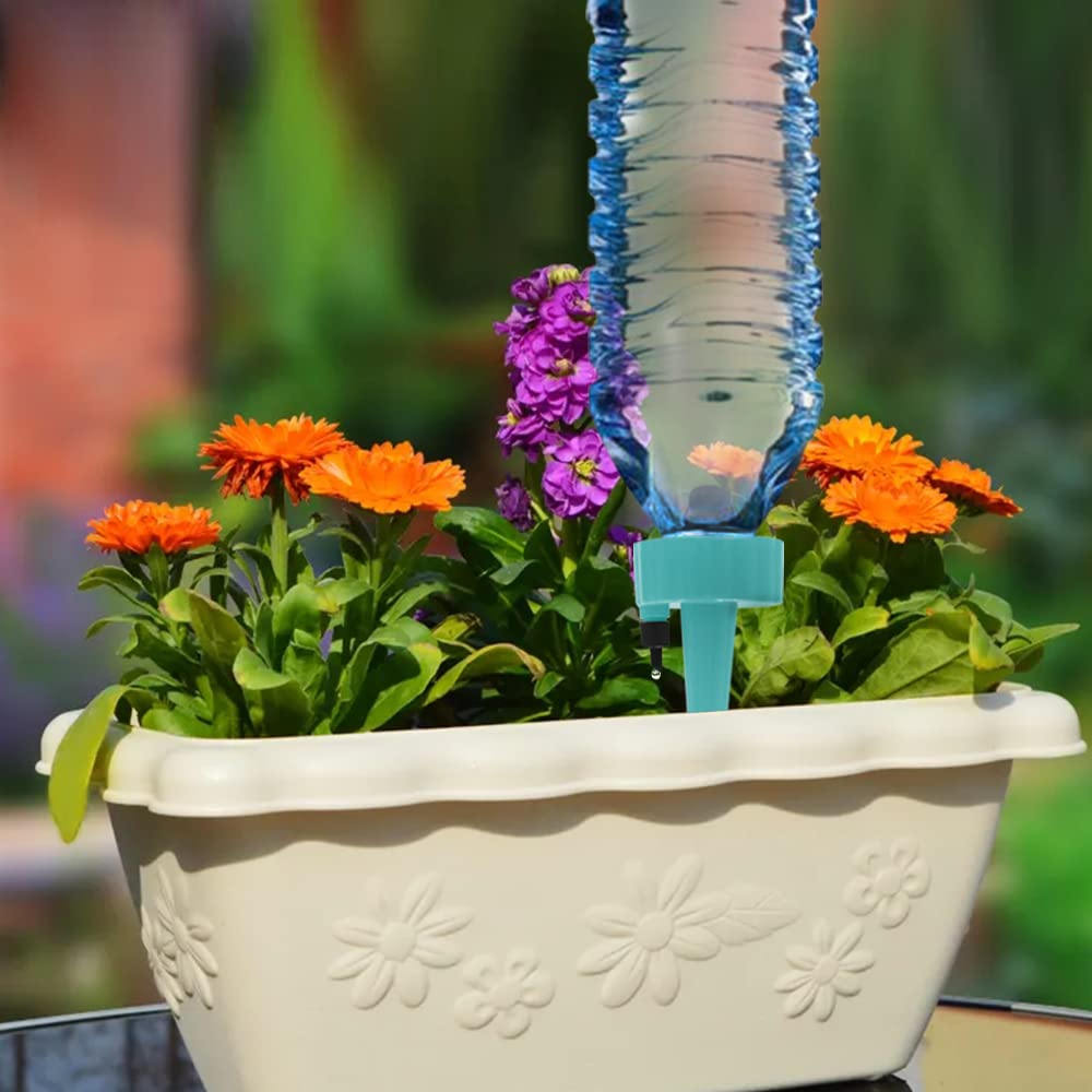 FineGood 15 Set Self Watering Spikes, Plant Watering Spikes Automatic Plant Watering System for Potted Plants Home and Vacation Plant Watering with Slow Release Control Valve Switch