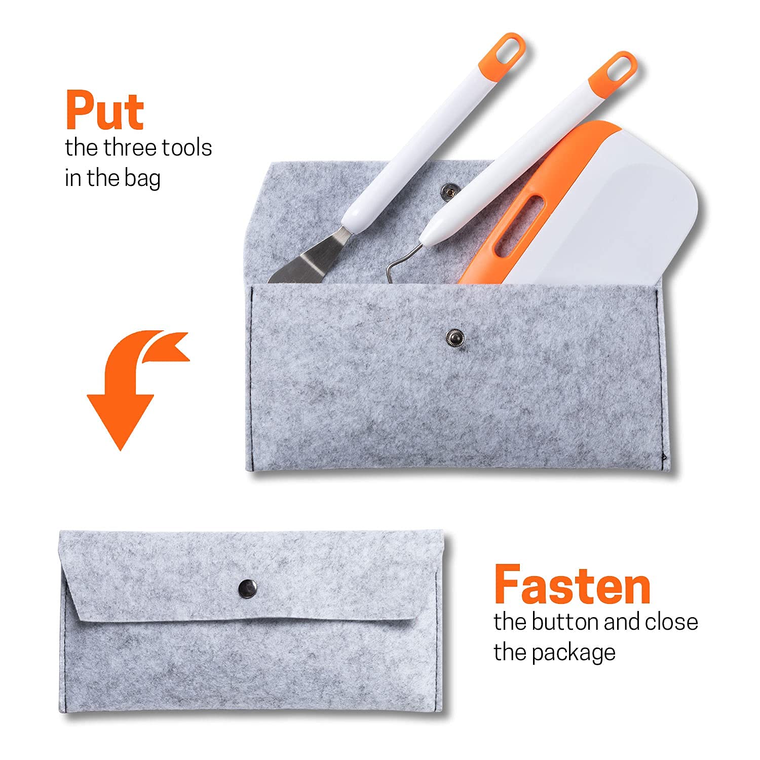 Craft Vinyl Weeding Tools Set,3 Pcs Craft Vinyl Weeding Kit with Felt Package Including Hook Weeder,Spatula and Scraper for Silhouettes,Cameos,Lettering