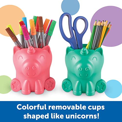 Learning Resources Create-a-Space Kiddy Center Unicorns, 5 Pieces, Ages 3+, Classroom Supplies, School Supplies for Teachers, Caddy Organizer, Classroom Organizers