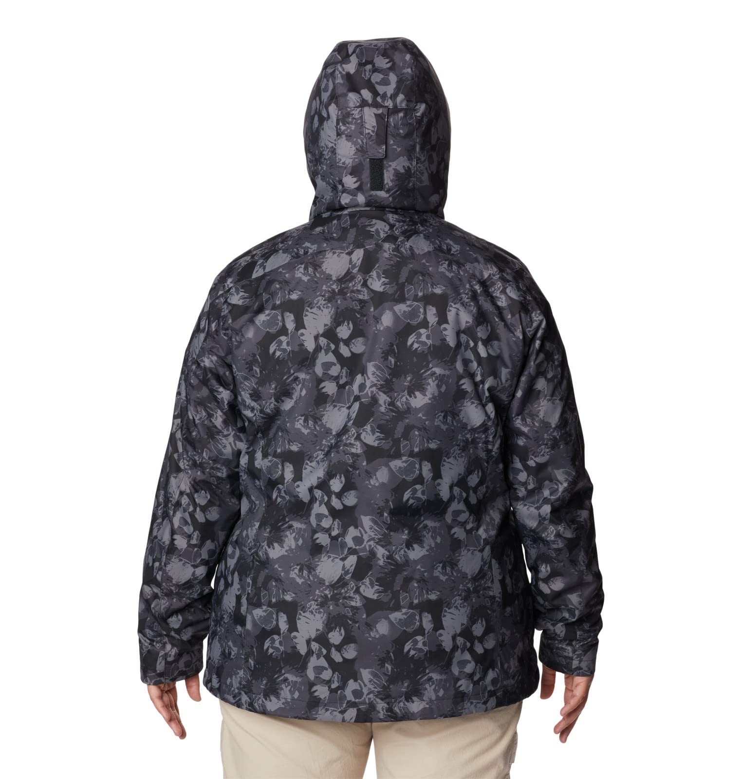 Columbia Women's Tunnel Falls Interchange Jacket, Black Solarized Tonal Print, 3X Plus
