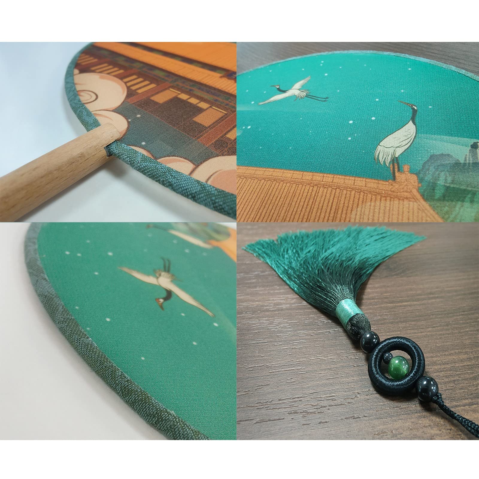 ERTUO Chinese Style Portable Folding Fan Cartoon Cute Rabbit Fan Dance Accessories Hanfu Kimono Fan Folding Fan