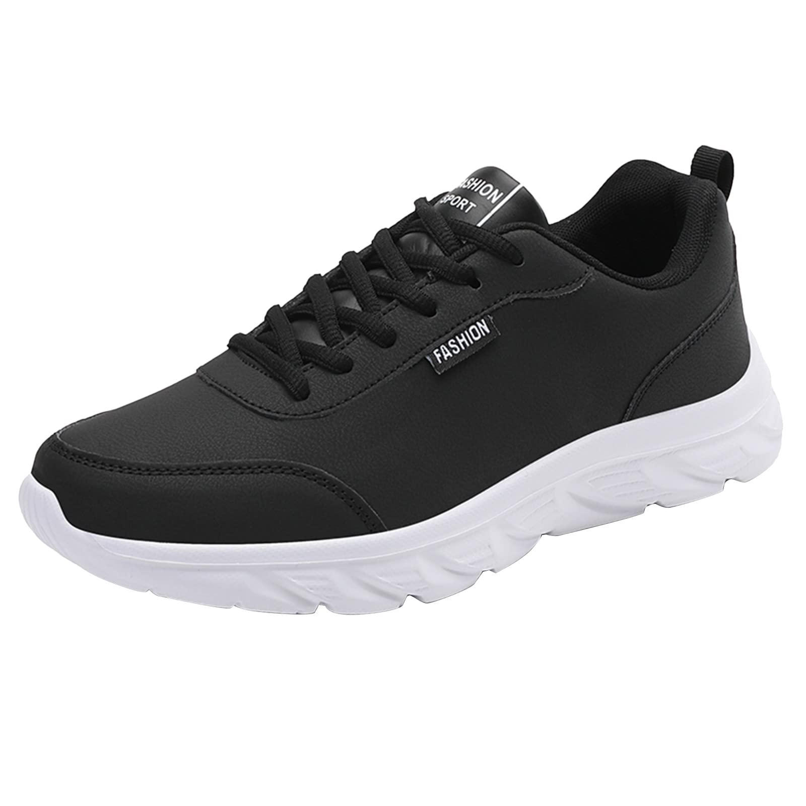 FASDNENDYS Mens Shoes Large Size Casual Leather Laace Up Solid Color Casual Fashion Simple Shoes Running Mens Sneaker Boot Size 8 White