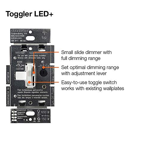 Lutron Ariadni/Toggler LED+ Dimmer | 150-Watt, Single-Pole/3-Way | AYCL-153P-BL | Black