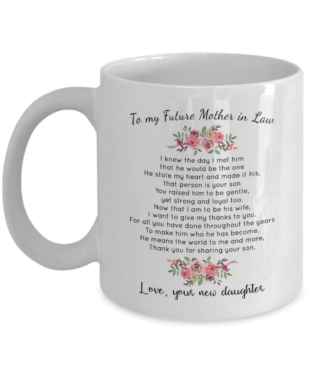 Emily gift To My Future Mother In Law Mug of The Groom from Bride Wedding Sweet Sayings Birthday Mother's Day, Christmas, Anniversary 11oz