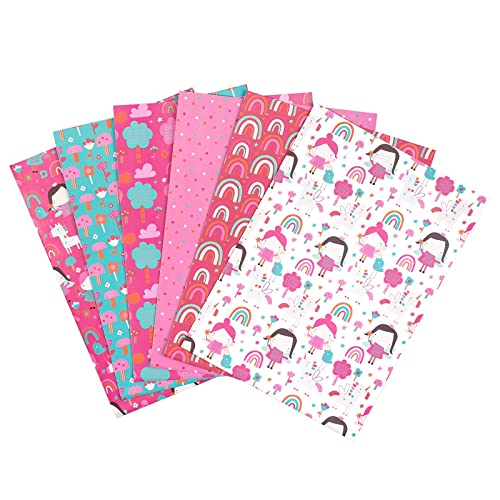 MAYPLUSS Wrapping Paper Large Sheet - FoldedĀ Flat - 6 Different Pink Girl Design (45.2 sq. ft.ttl.) - 27.5 inch X 39.4 inch Per Sheet