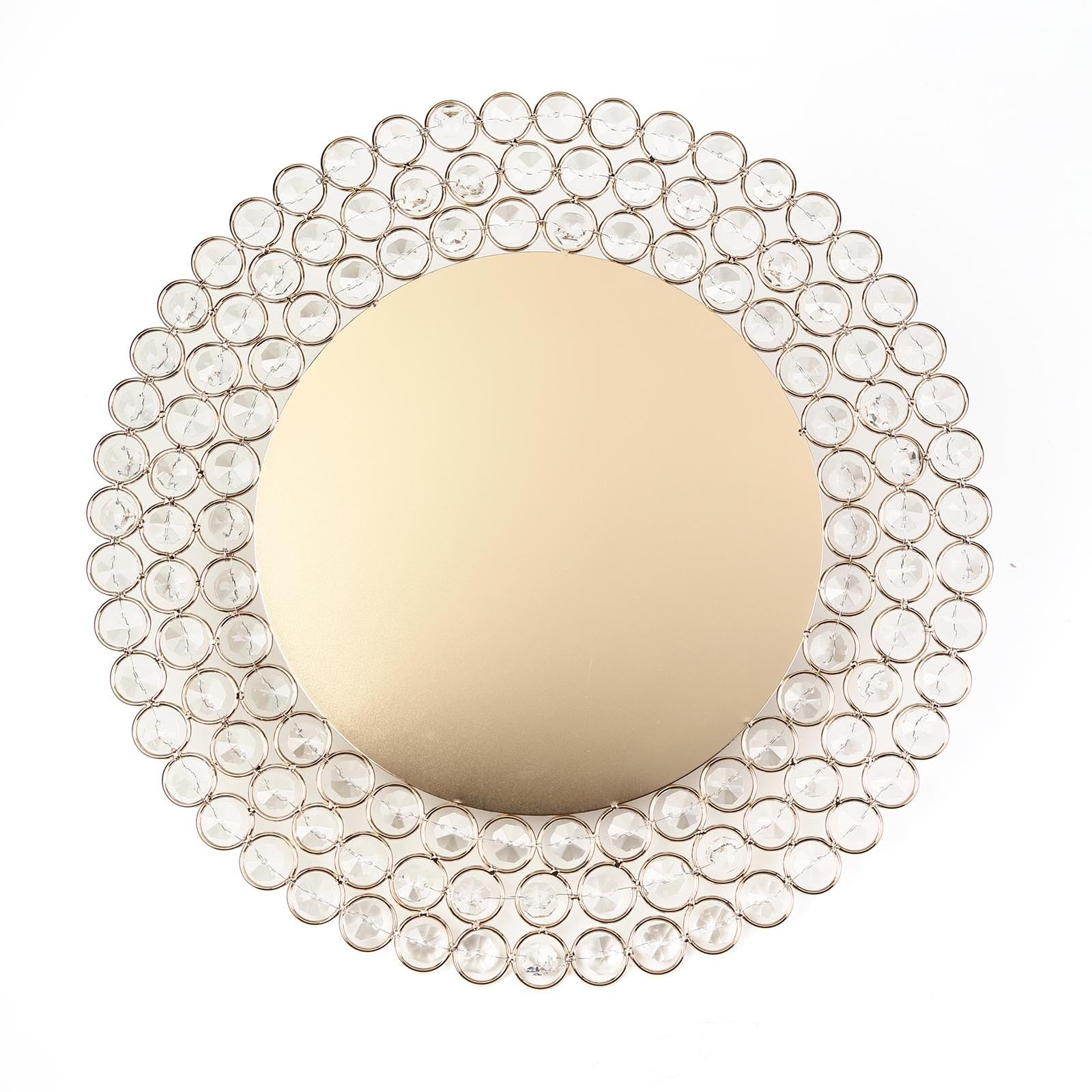 Efavormart 14" Gold Wired Metal Charger Plate With 118 Acrylic Crystal Beads For Weddings Events