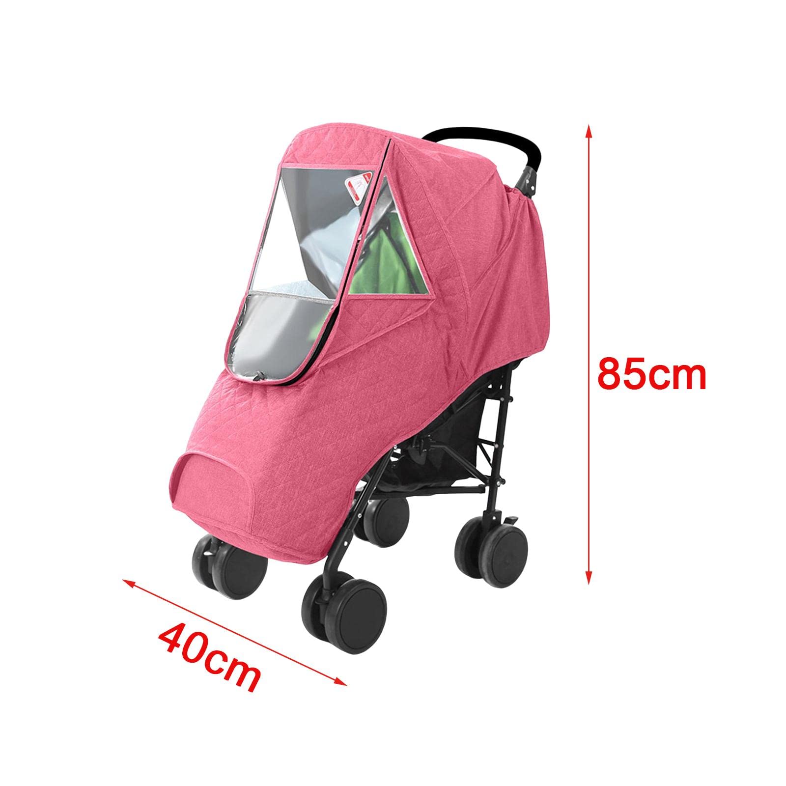 Gazechimp Waterproof Rain Cover Stroller Protect Baby's Wind Windproof Breathable Rain Cover Keep Warm, Pink
