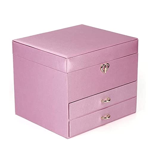 KYUSAR Jewelry Case Jewelry Boxes 3-Layer Silk Surface Velvet Jewelry Organizer Box Jewelry Display Storage Case Small 2 Watch Pillow Box. Jewelry Organizer ( Color : Onecolor , Size : 23x20x19cm )