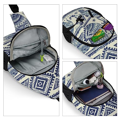 N NEVO RHINO Sling Backpack Multipurpose Crossbody Bag Sling Bag Daypack for Travel Hiking Sports (Lucky Elephant6)