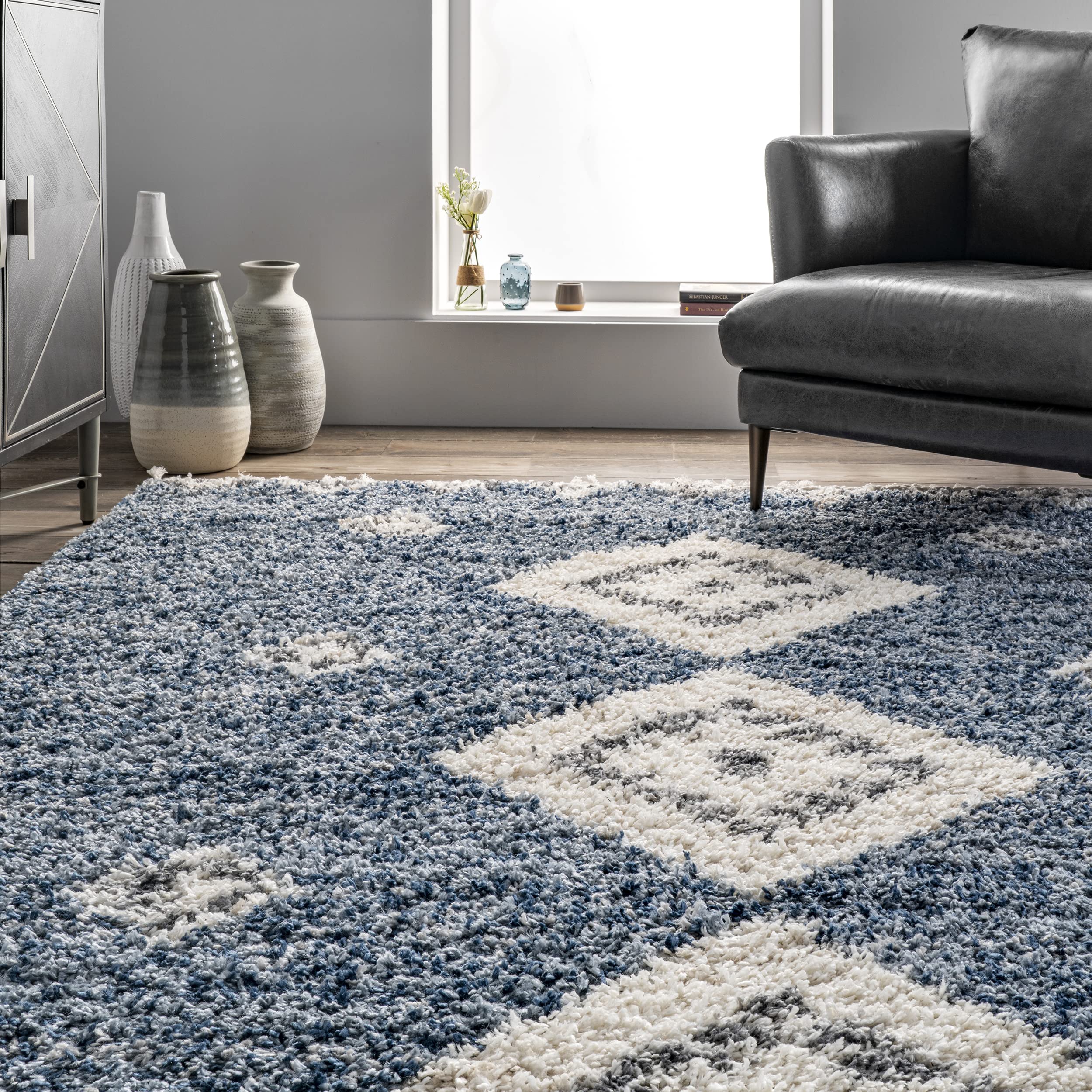 nuLOOM Transitional Regina Shag Area Rug, 5x8, Blue