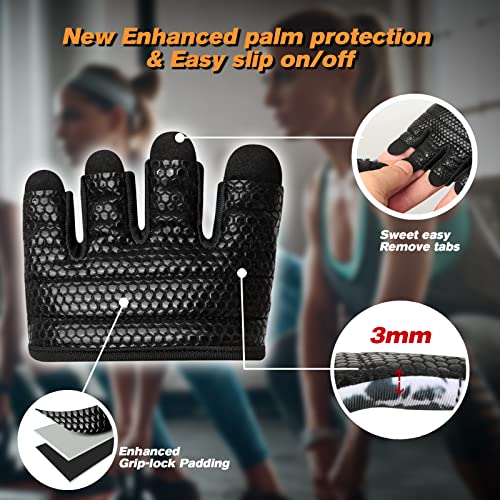 RYMNT Weight Lifting Gloves for Women, Short Micro Workout Gloves with Enhanced Padding Protection & Silicone Grip Palm for Weightlifting, Gym Exercise,Training, WODs, Athletes,Tie Dye White.Small