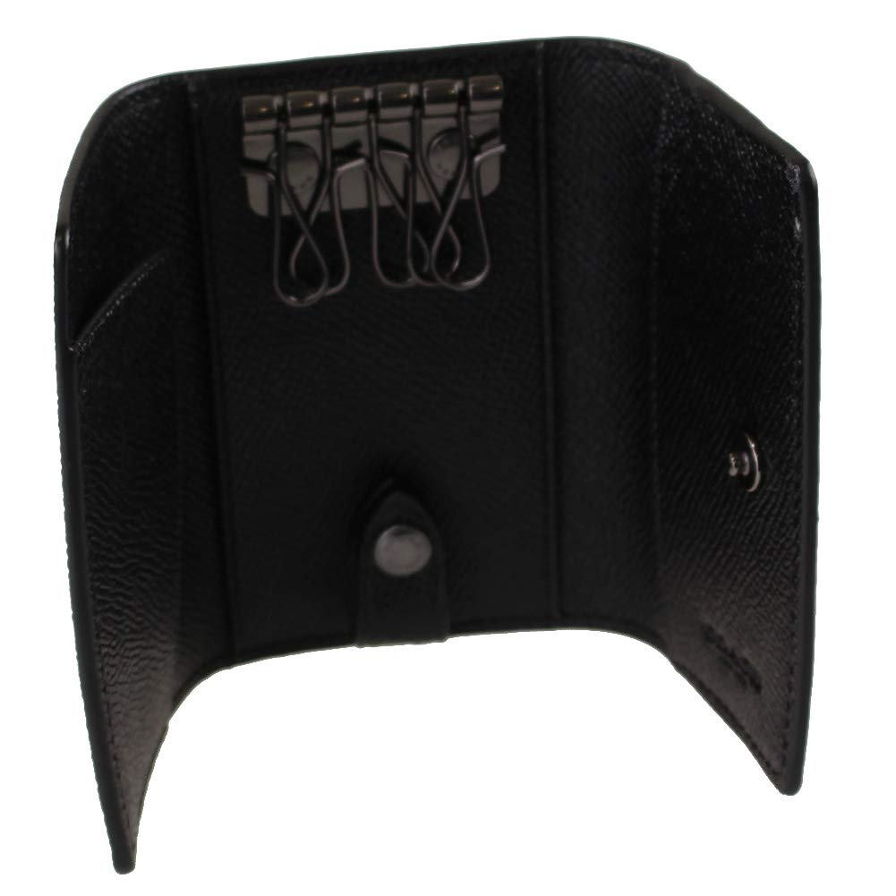 COACH 5 Ring Leather Key Case Holder - #F73992 - Black