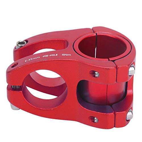 Dilwe Mountain Bike Stem, Aluminum Alloy 31.8/35mm Bike Stem Short Handlebar Stem Cycling Accessory(red)