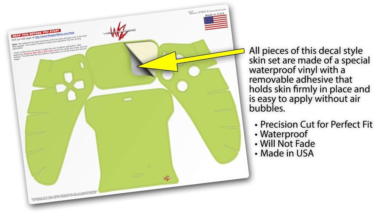 WraptorSkinz Skin Wrap compatible with Sony PS5 DualSense Controller Solids Collection Sage Green (CONTROLLER NOT INCLUDED)