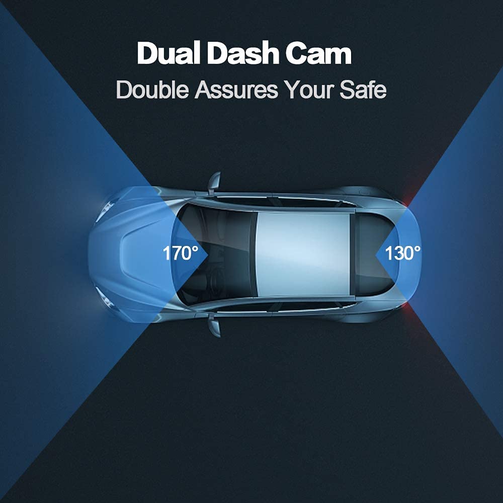 Dash Cam for Car Front Rear Dual Car Camera 4" IPS 1080 Driving Recorder 170°Wide Angle with Backup Camera,G-Sensor, WDR Loop Recording,DVR Parking Monitor,Night Vision,Motion Detection[2022 New]
