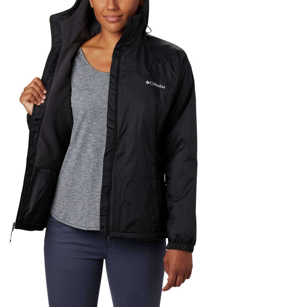 Columbia Women's Switchback Sherpa Lined Jacket, Black, Large