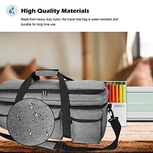 ProCase Cricut Maker and Explore Air Carrying Case, Double-Layer Lightweight Cricut Accessories Travel Tote Bag for Cricut Explore Air 2 and Silhouette Cameo 4 / Cameo 3(Bag Only) -Grey