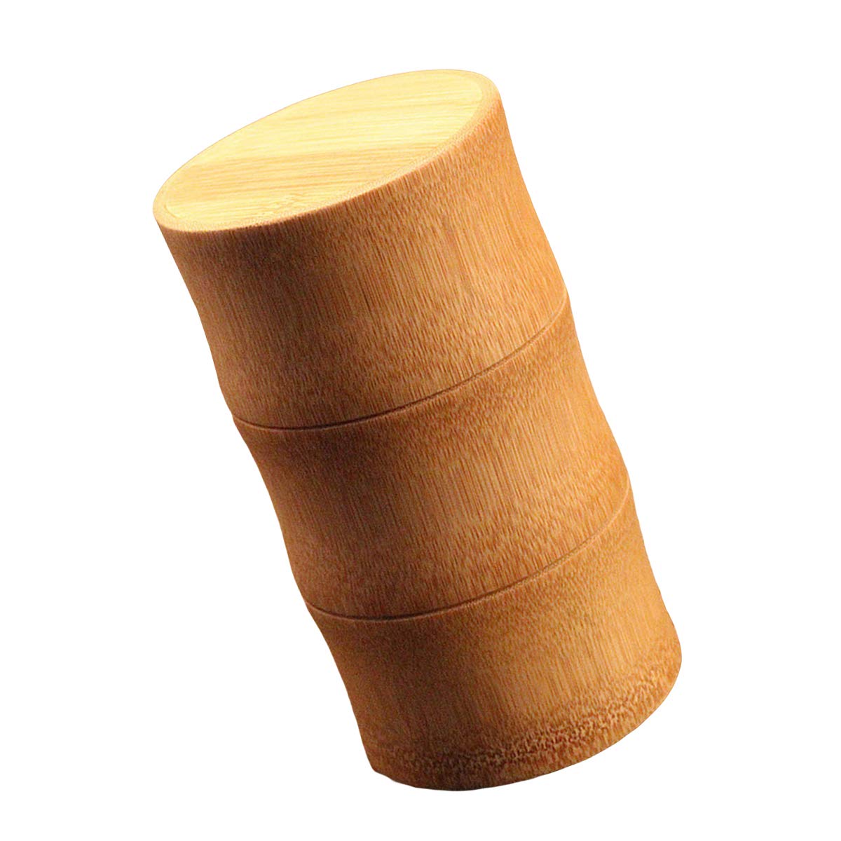 Haokaini Food Storage Jar Airtight Bottles Natural Bamboo Tea Jar Portable Columnar Coffee Canister Storage Jar With Lid For Nuts Spices Tea Leaves