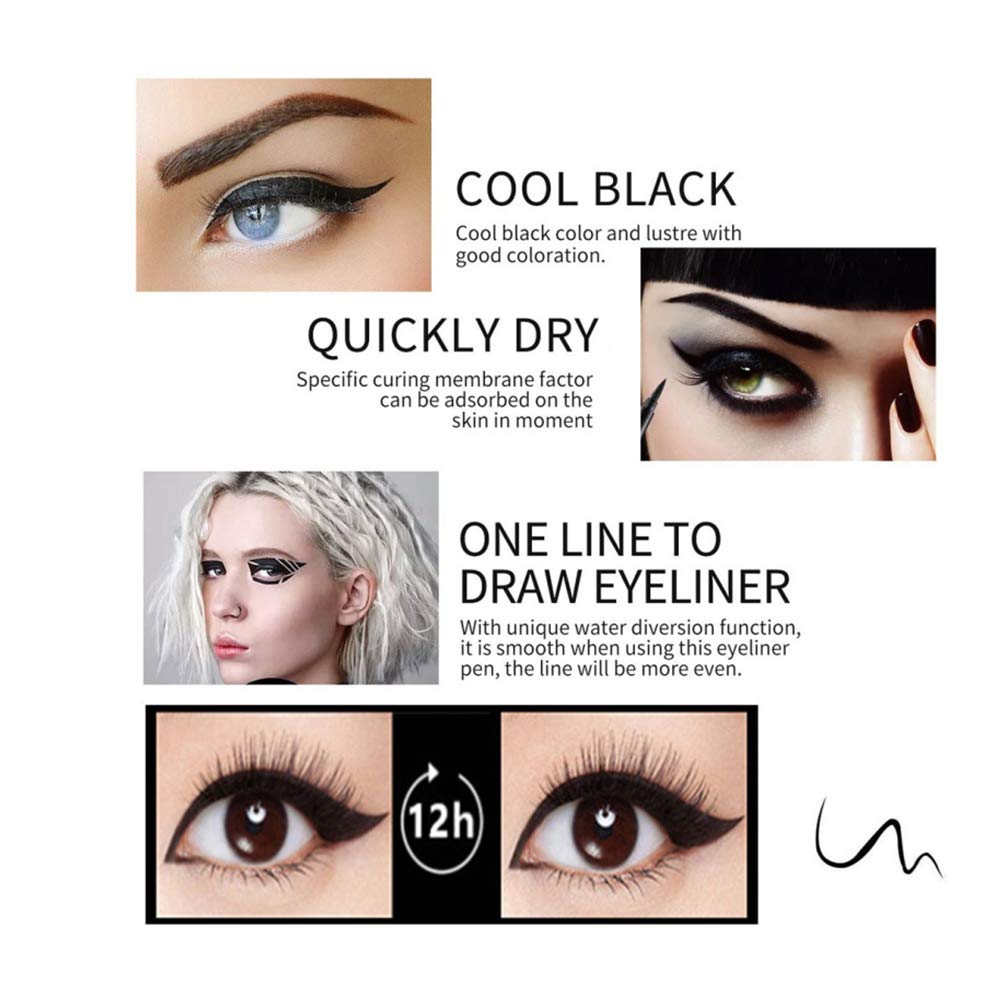 DNM Cat Eye Makeup Waterproof Neon Colorful Liquid Eyeliner Pen Make Up Comestics Long-lasting Black Eye Liner Pencil Makeup Tools (green)