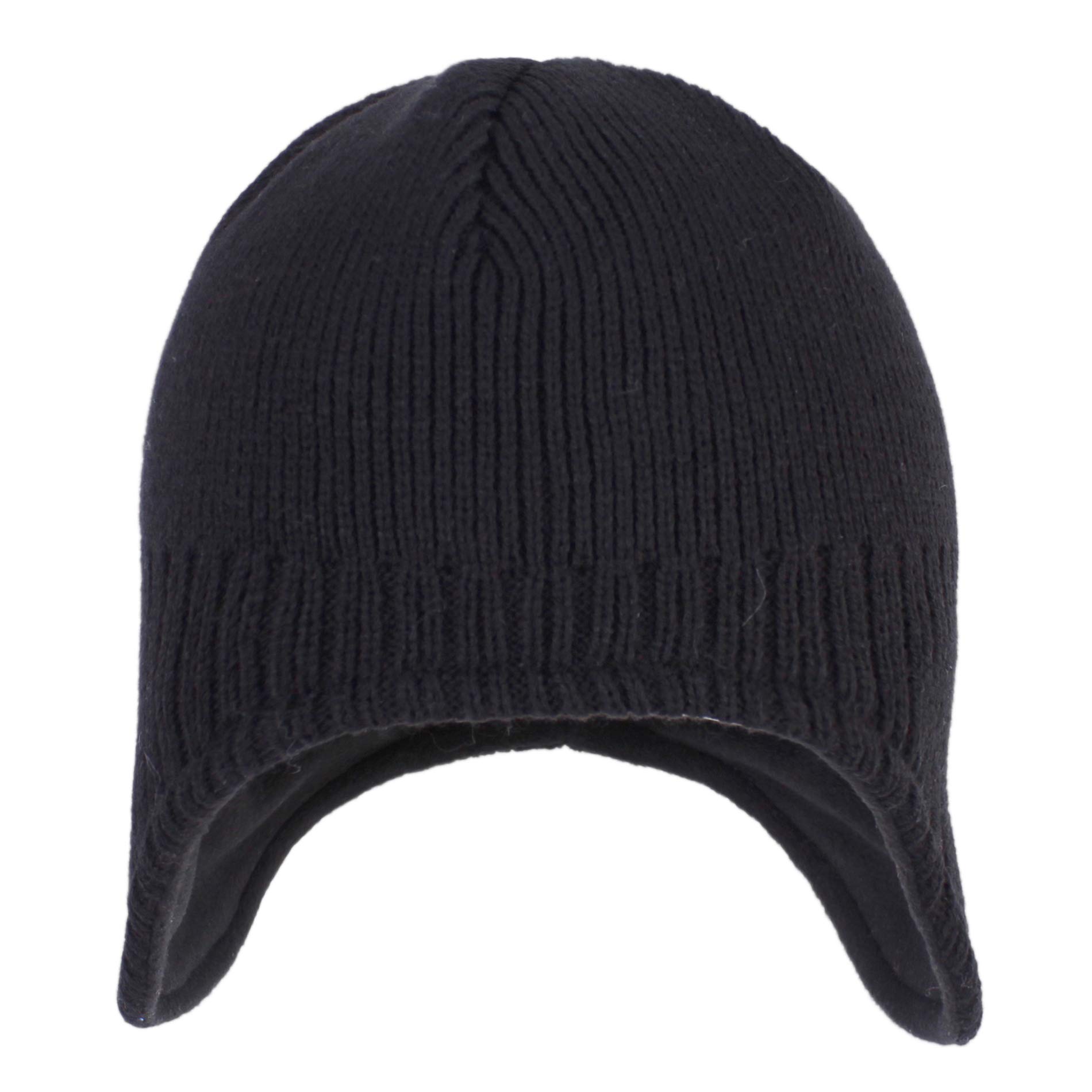 Connectyle Outdoor Men's Daily Beanie Hat Warm Snow Ski Cap Winter Fleece Earflap Watch Hat Black
