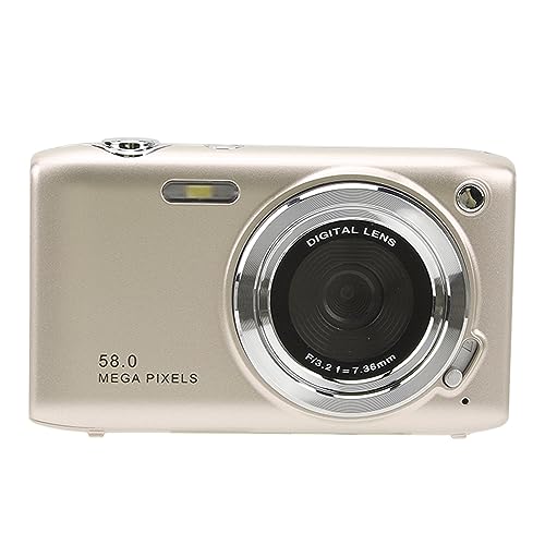 Digital Camera, Digital Video Camera Multifunction Face Recognition 16X 58M 4K Outdoor (Gold)