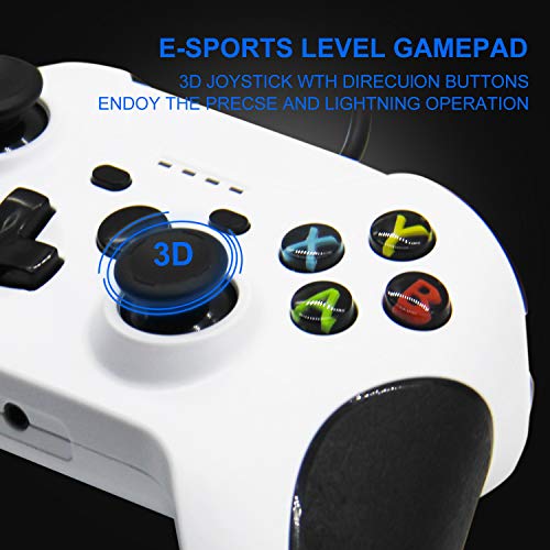 Controller for Xbox One,USB Wired PC Controller Gamepad Joystick for Xbox One S/ Xbox One X, Windows 7/8/10 with 7.2ft Cord, Dual-Vibration Turbo - White