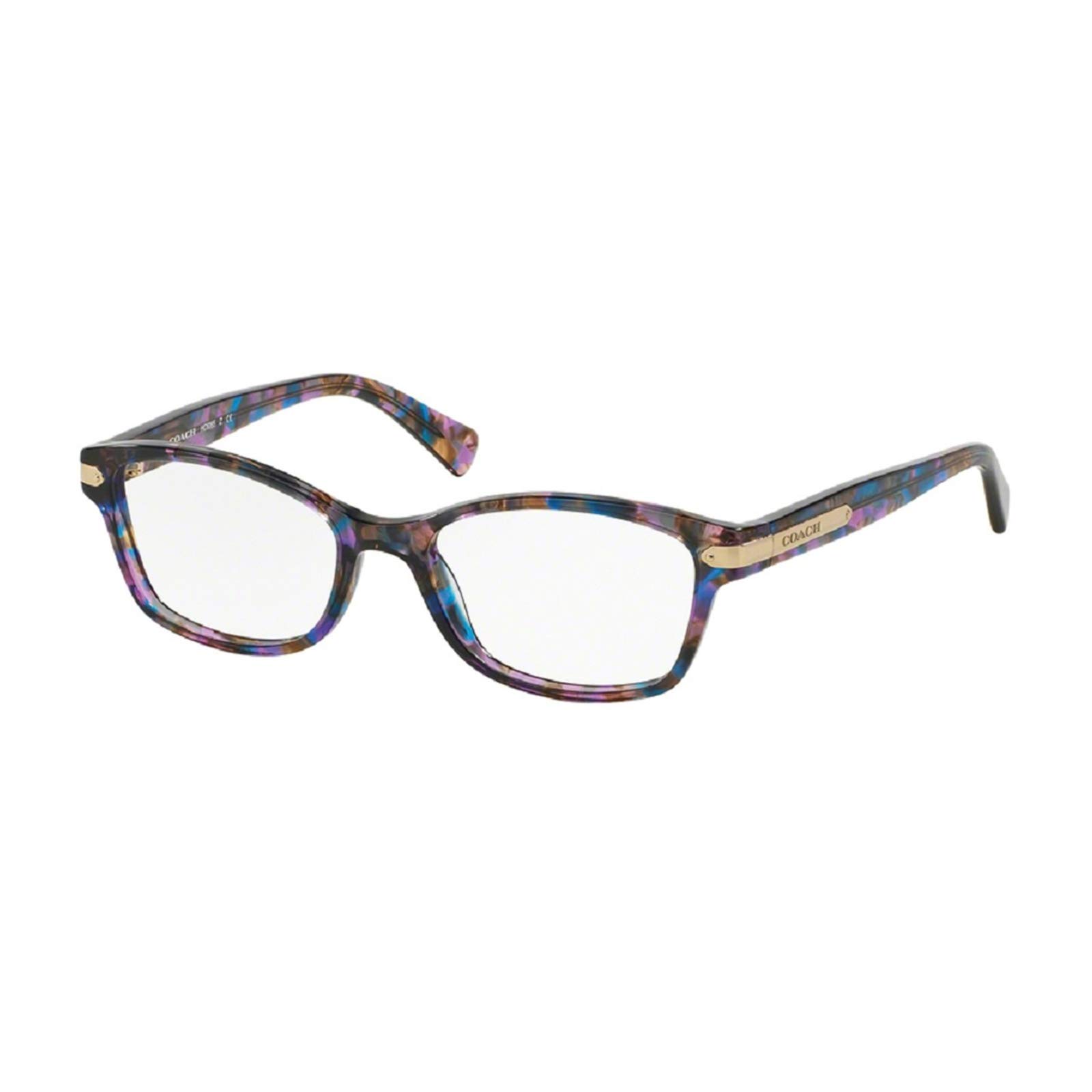 Coach HC6065 5288 51 MM Confetti Purple Rectangle Eyeglasses For Women+ BUNDLE with Designer iWear Eyewear Kit
