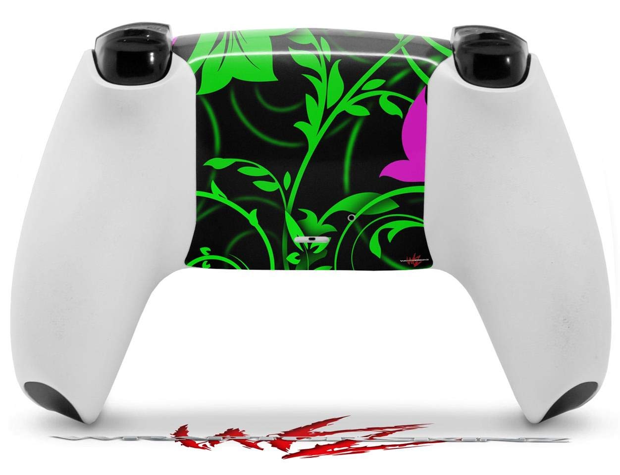 WraptorSkinz Skin Wrap compatible with Sony PS5 DualSense Controller Twisted Garden Green and Hot Pink (CONTROLLER NOT INCLUDED)