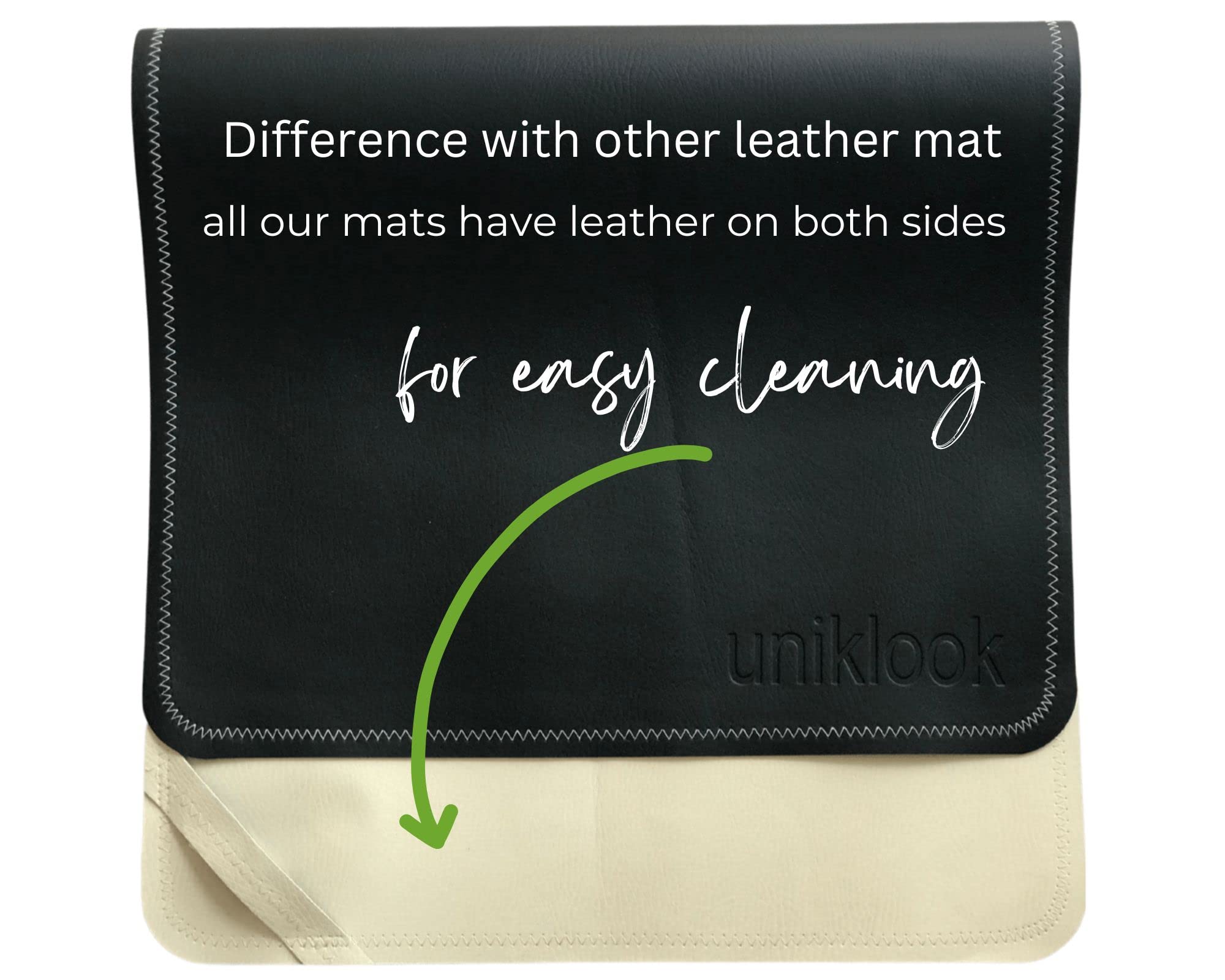 Uniklook Leather Portable Changing Pad for Baby- Vegan Leather Drop Cloth - Travel Baby Changing Mat - Baby Changing mat - Multipurpose Portable diaper change mat waterproof Large 16"x30"