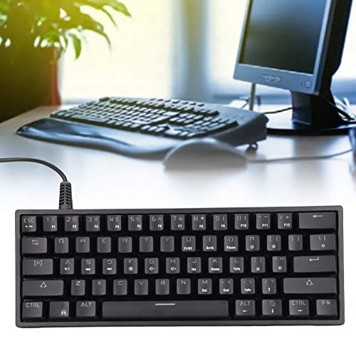 Goshyda Wired Mechanical Gaming Keyboard, 61 Keys RGB Backlight ABS Material Lightweight Portable Plug and Play Blue Switch Keyboard for Home Office
