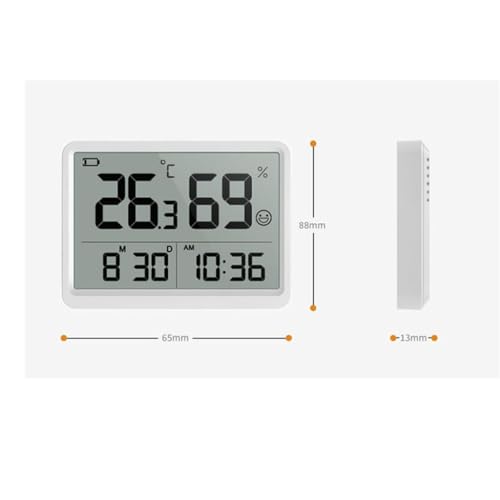 LNYHLXS Digital Temperature Aand Humidity Meter Indoor Household Magnetic Suction with Clock Refrigerator