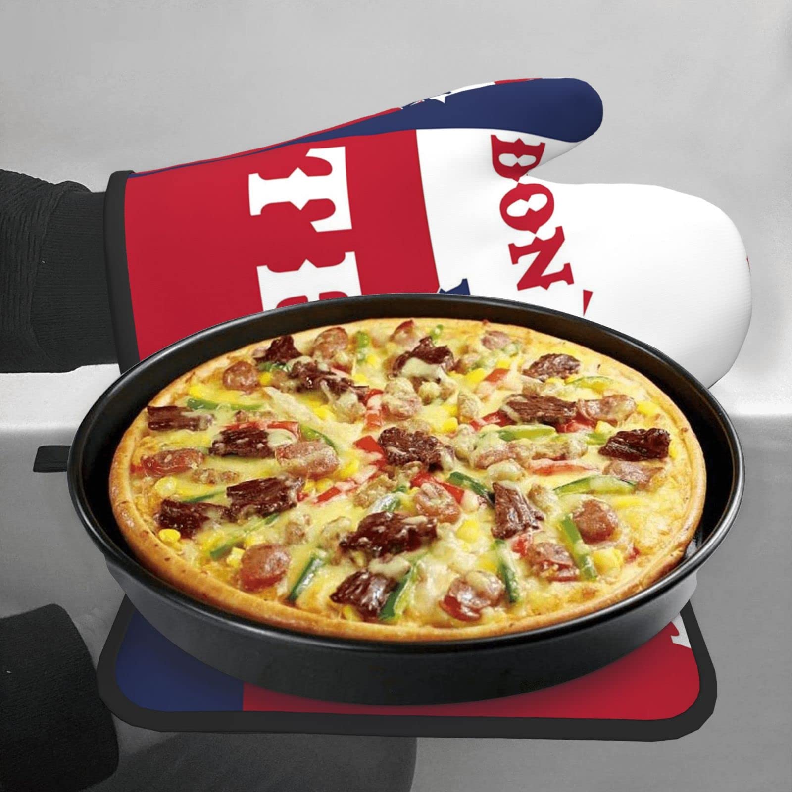 Don't Mess with Texas Flag Oven Mitts and Pot Holders Sets,Heat Resistant Non Slip Kitchen Gloves Hot Pads for Cooking BBQ Baking Grilling
