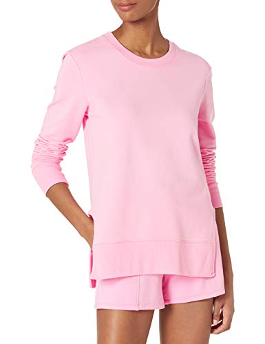 Daily Ritual Women's Long-Sleeve Crewneck Sweatshirt with Side Cutouts, Pink, X-Large