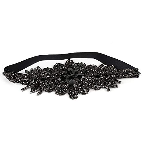Comott Rhinestone Headband 1920s Great Gatsby Vintage Headpiece Flapper Headband Bride Wedding Hair Accessories for Women