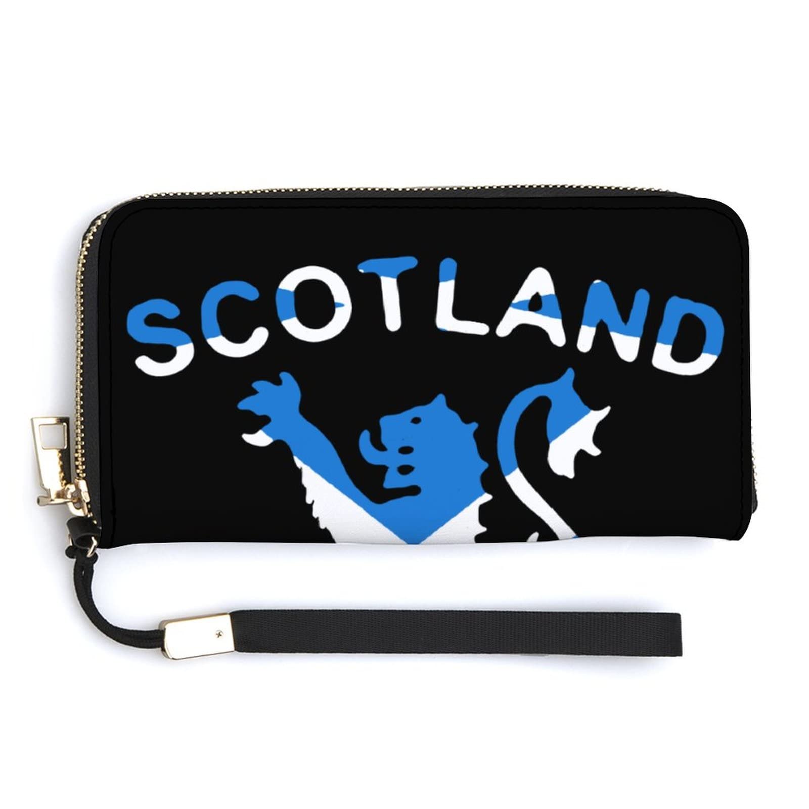 FunnyStar Lion Rampant Scotland Scottish Women's Long RFID Hand Wallet Wristlet Clutch Purse PU Leather Handbag with Wrist Strap