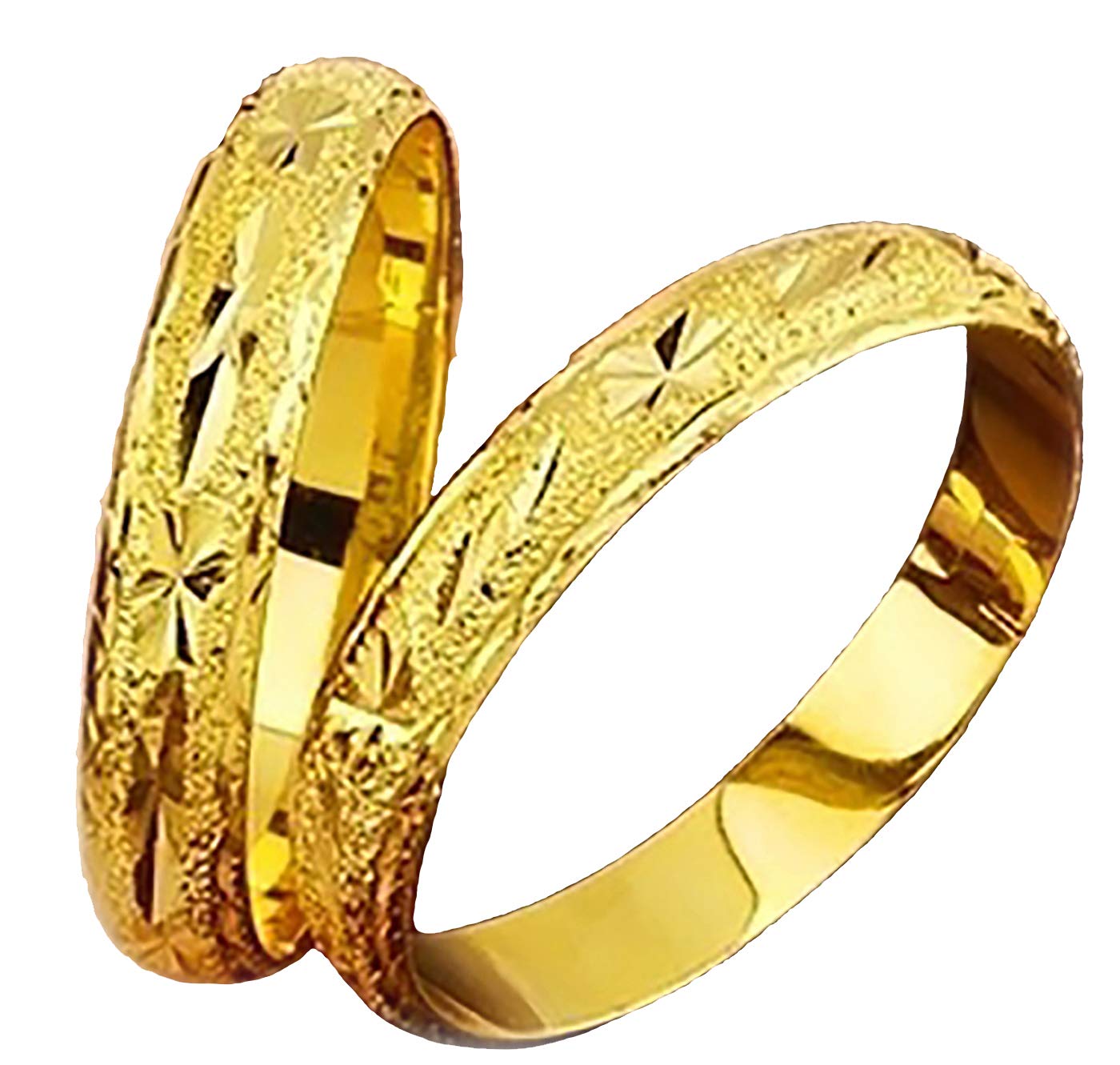 Devastating Designs 24k Yellow Gold Women's 10mm Wide Italian Cut Bangle Bracelet W/Gift Packaging