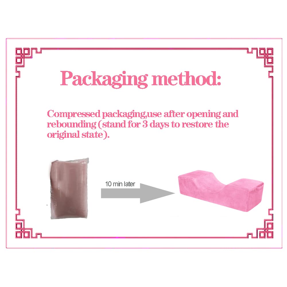 Pink Eyelash Extension Pillow, Eyelash Extension Tool for Beauty Salon, U Shape Neck Pillow with Comfortable Foam Velvet Pillowcase