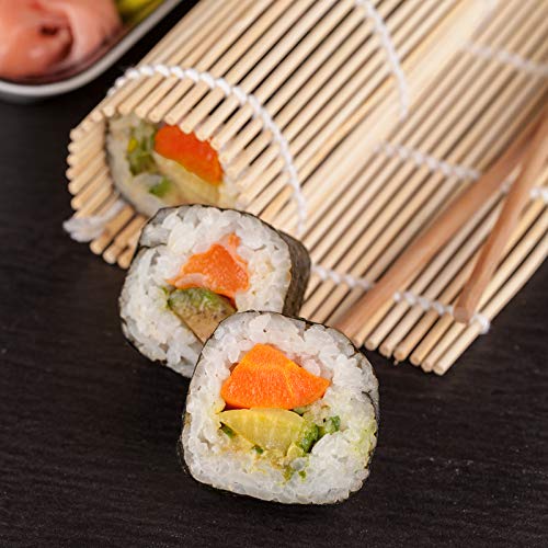 Sushi Making Kit, Sushi Roller Set, All in One Sushi Maker Kit, with Bamboo Rolling Mat, Sushi Bazooka, Chopsticks Holders, Rice Paddle, Avocado Slicer for Beginners, Kids, Family, Friends, Home