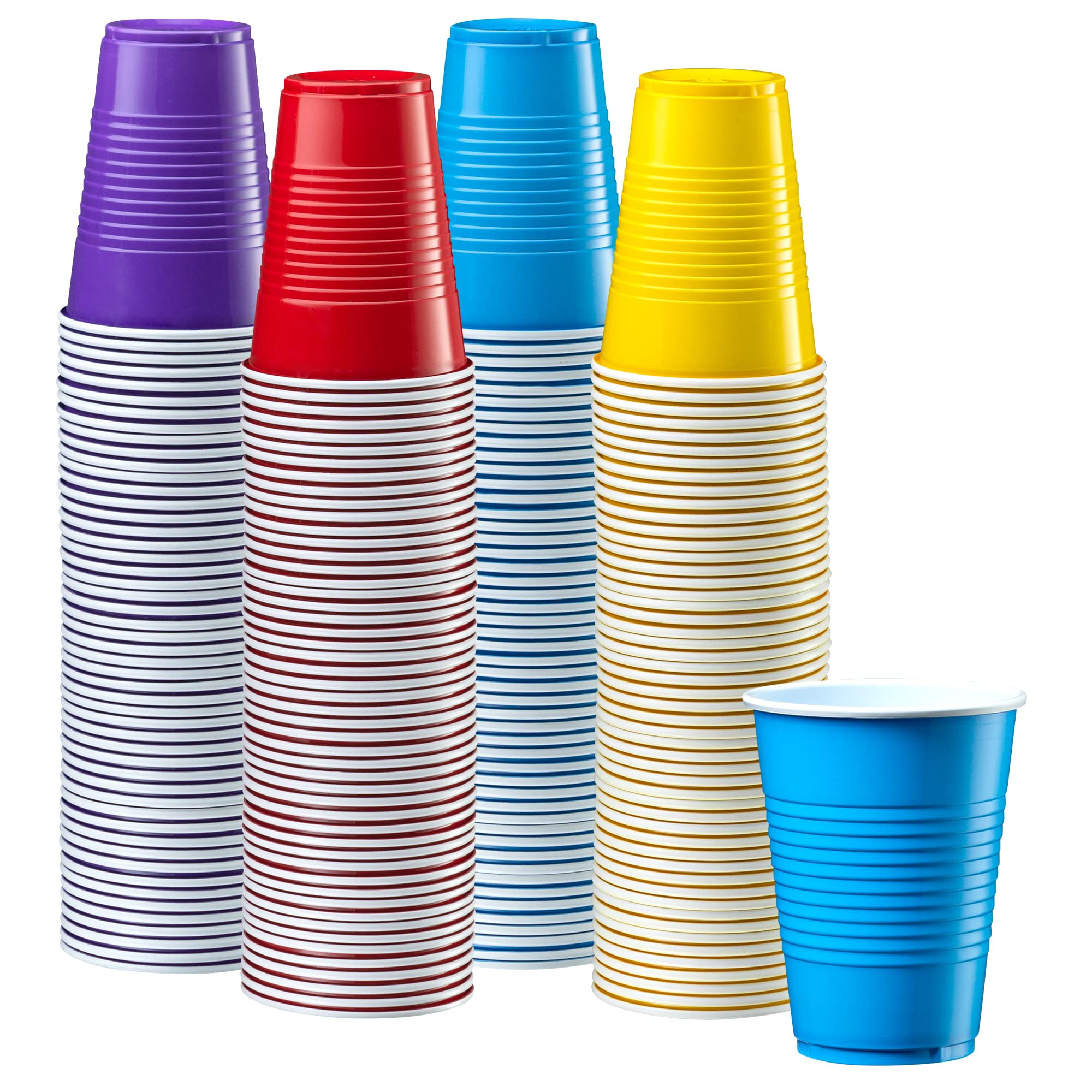 Comfy Package [9 oz. - 240 Count Plastic Party Cups Disposable - Assorted Colors Drinking Cups for Party, Events, and Everyday Use