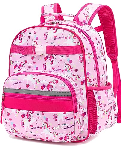 LYNXCHER Kids Backpack for School Girls Boys Toddlers Bookbag Cute Preschool Primary Elementary School Kindergarten Lightweight Gifts Bags(Pink Unicorn, 7L for 3-4 Years)
