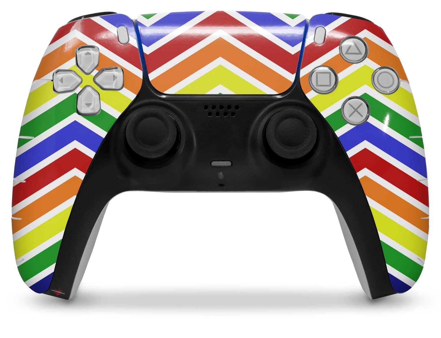 WraptorSkinz Skin Wrap compatible with Sony PS5 DualSense Controller Zig Zag Rainbow (CONTROLLER NOT INCLUDED)