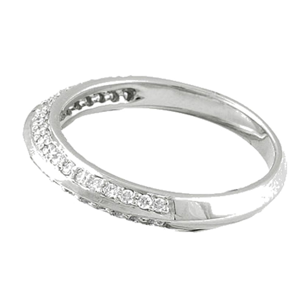 Dazzlingrock Collection 0.25 Carat (Cttw) 14K Round White Diamond Anniversary Stackable Knife edge Ring 1/4 CT, White Gold, Size 5.5