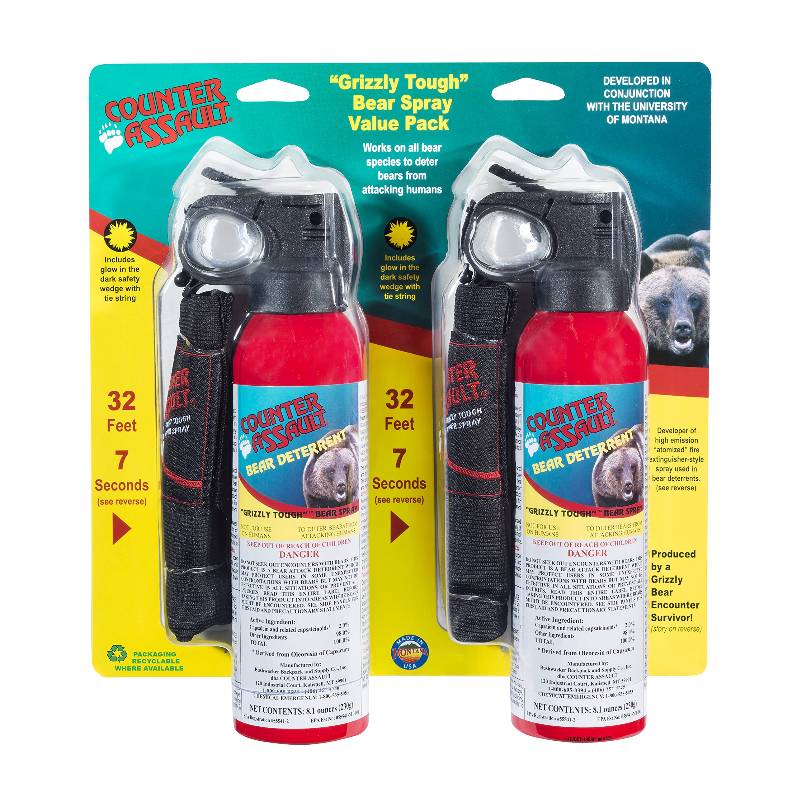 Counter Assault Bear Spray, 8.1 oz (Pack of 2)