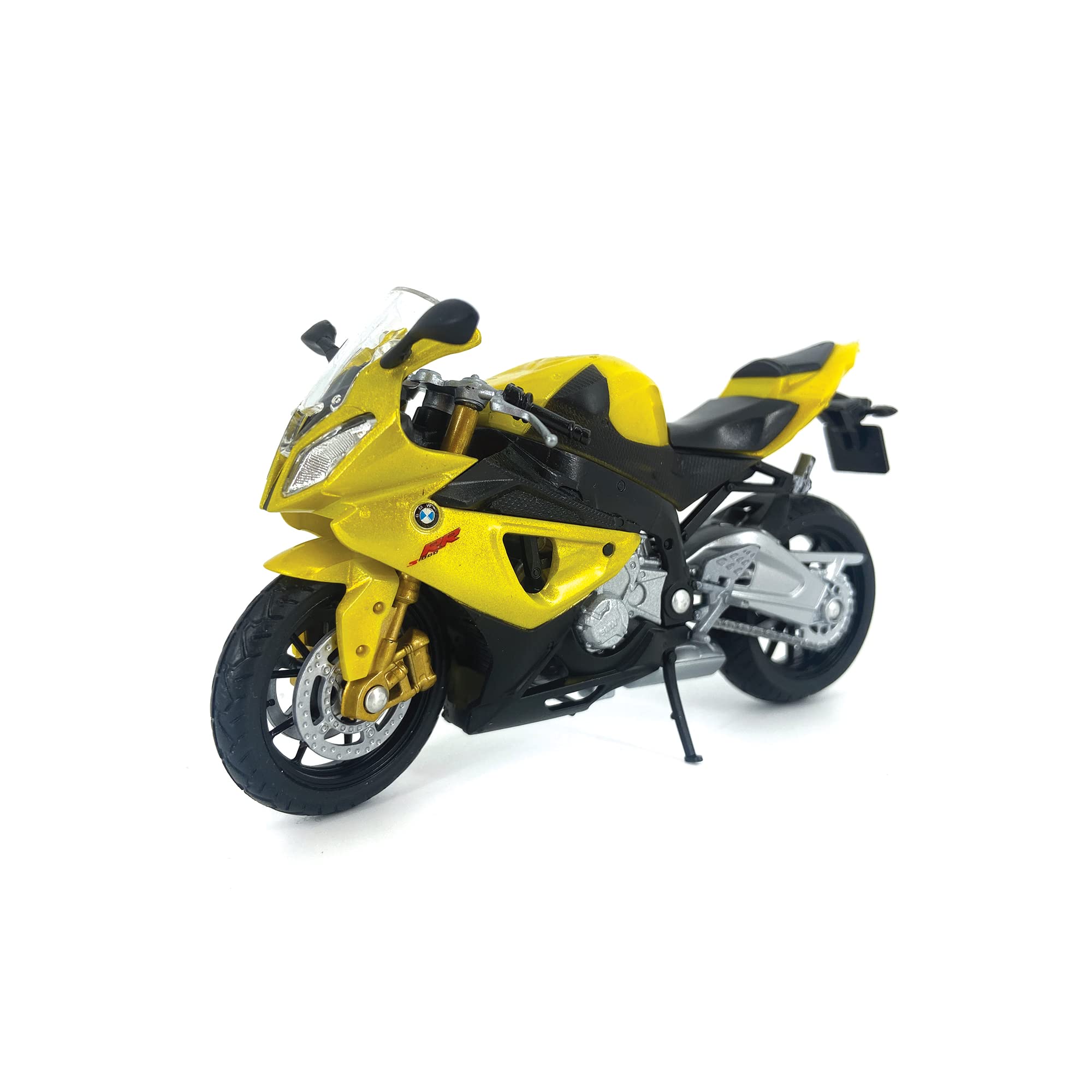Welly Die Cast Motorcycle Yellow Compatible with S1000RR, 1:18 Scale