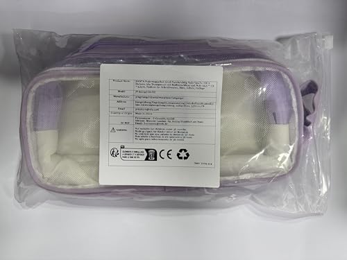 JIANTA Mesh Pencil Case, Large Clear Pen Pouch with Zipper and 2 Compartments, Makeup Cosmetics Bag Stationery Storage Bag for Home, Office, School, Purple