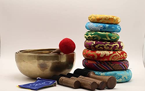 Chakra Healing Tibetan Singing Bowl - Set of 7 - Hand Hammered Tibetan Meditation Singing Bowl Nepal
